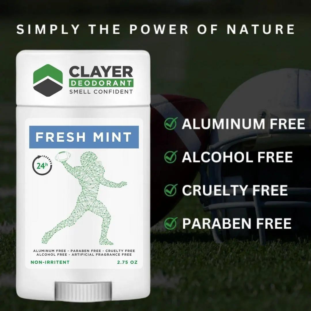 Clayer Natural Deodorant - Football Pro Sport - 2.75 OZ – CLAYER